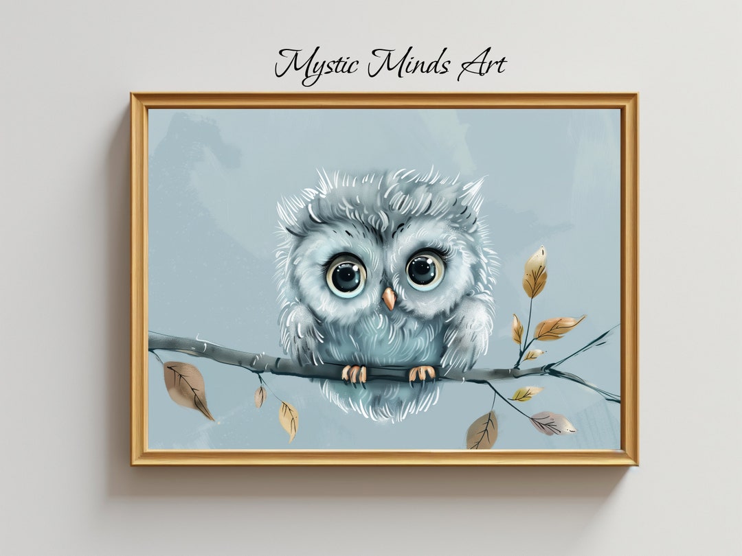 Printable Baby Owl: Adorable Printable Baby Owl Watercolor in Pastel ...