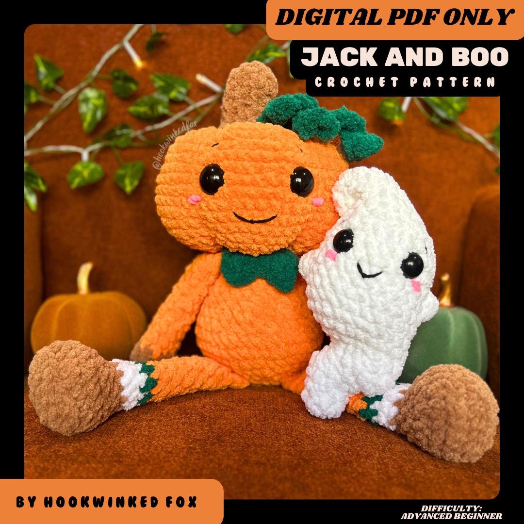 DIGITAL PDF Jack and Boo Crochet Pattern by Hookwinked Fox | Low-sew ...