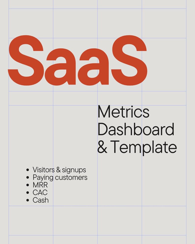 Saas Metrics Dashboard, Saas Metrics Template, Saas Plan Template - Etsy