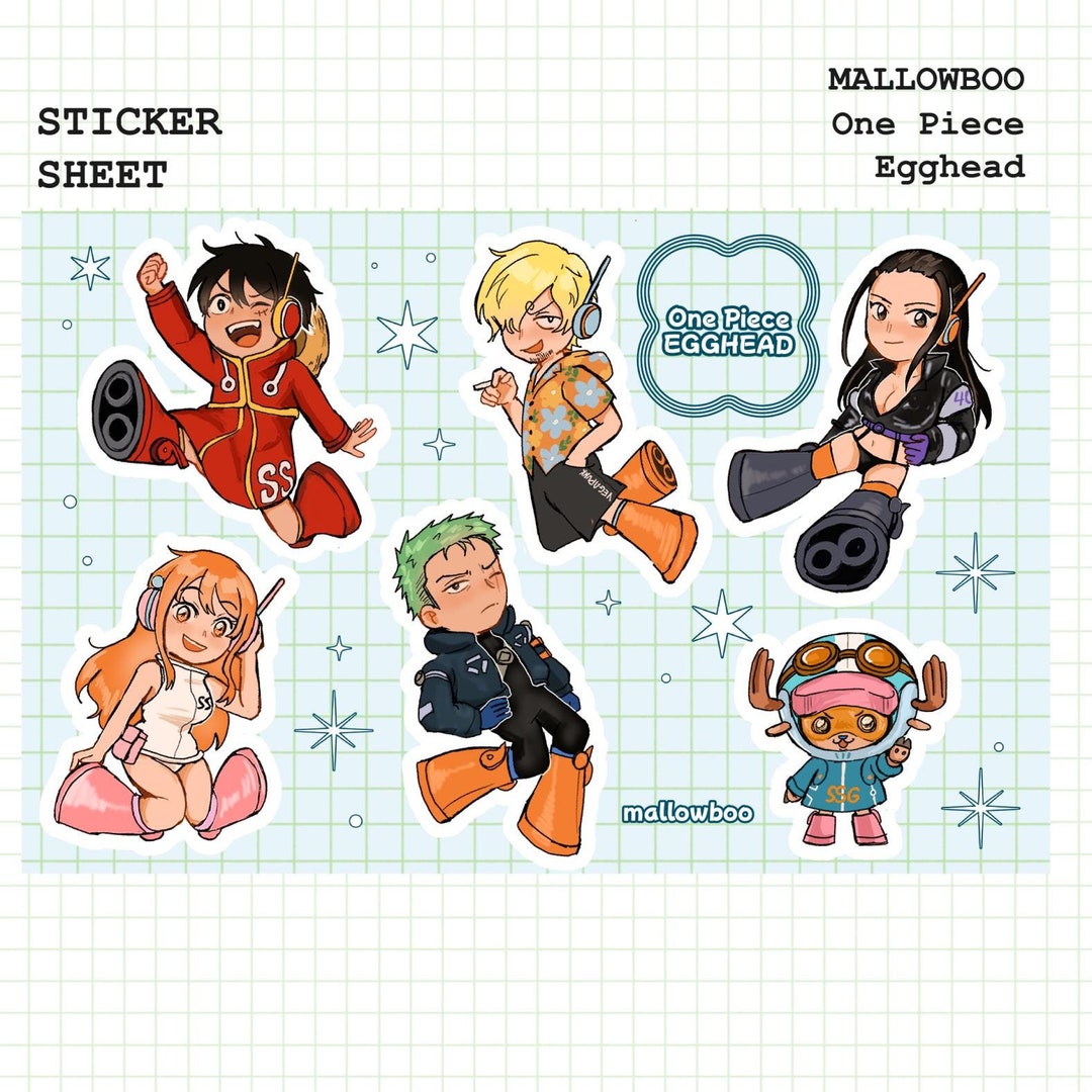 One Piece Egghead Sticker Sheet Luffy Robin Zoro Nami Sanji Chopper - Etsy