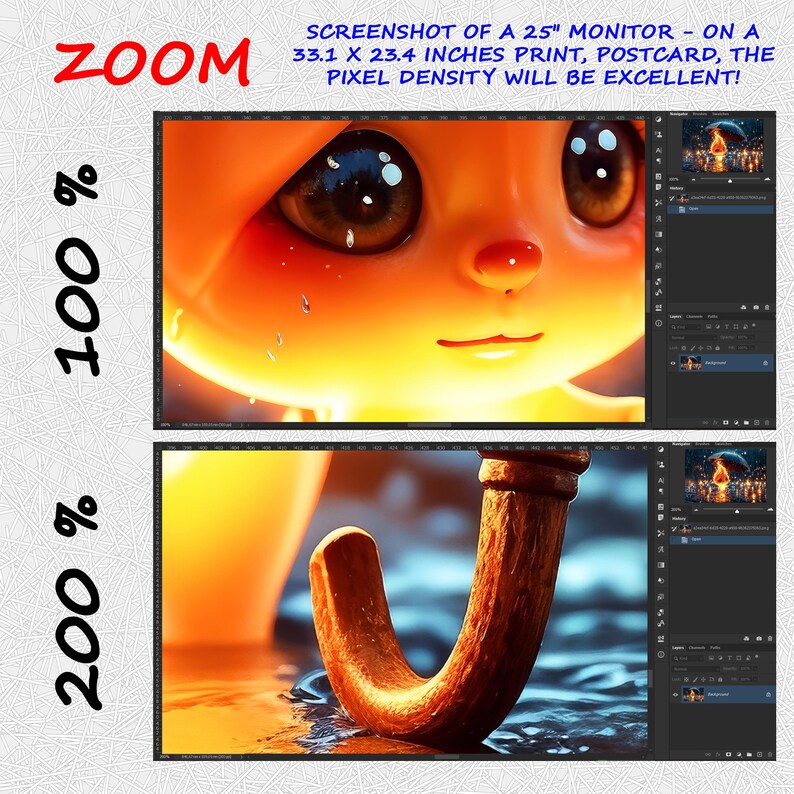 Fantasy Fire Elemental Little Man With Large Umbrella Fiery Hairstyle ...