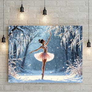 Elegant Ballerina in a Winter Wonderland: Graceful Dance Amid Snowy ...