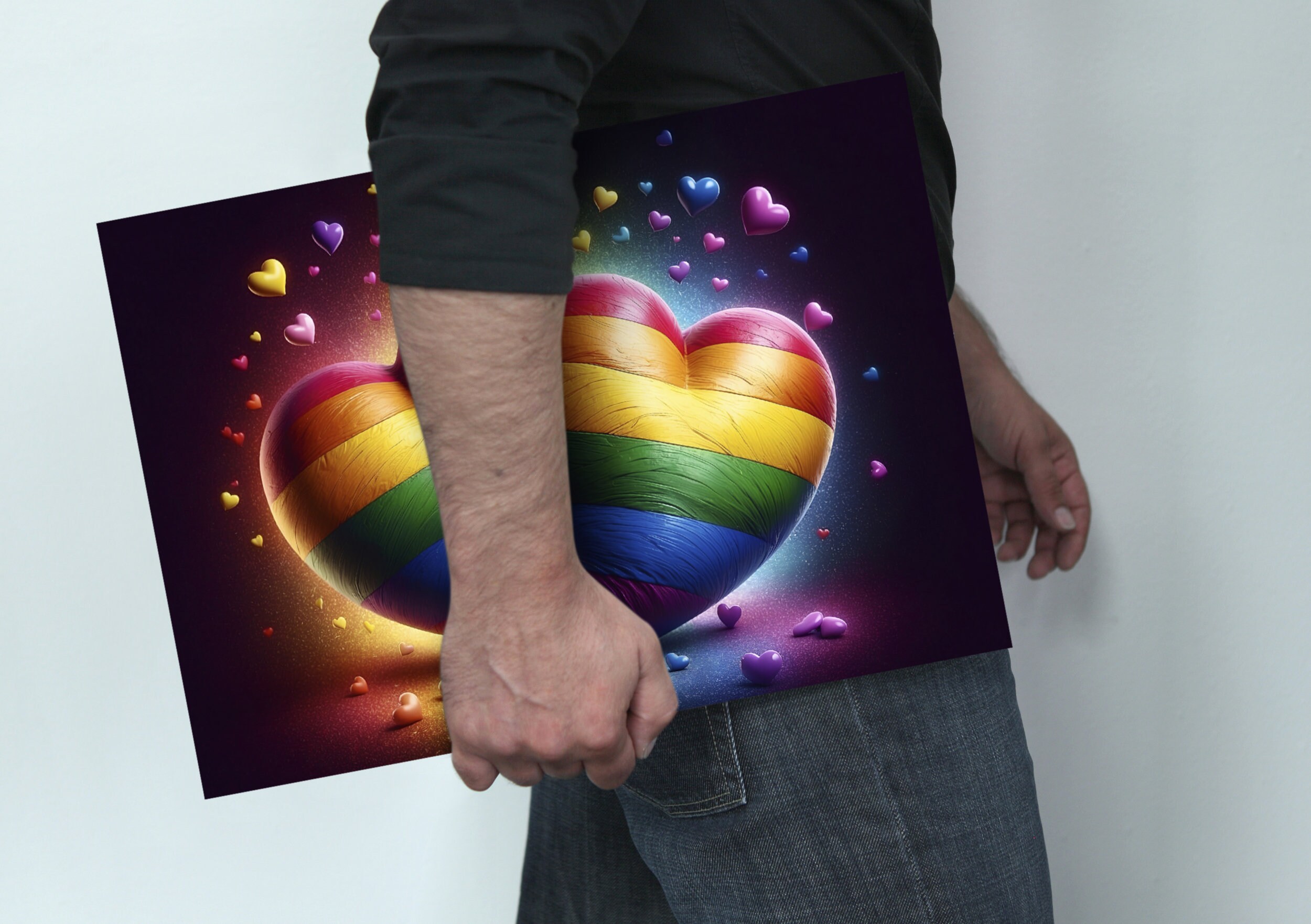 Hearts in the Colors of the LGBT Community in Glitter, Subtle LGBT Art ...