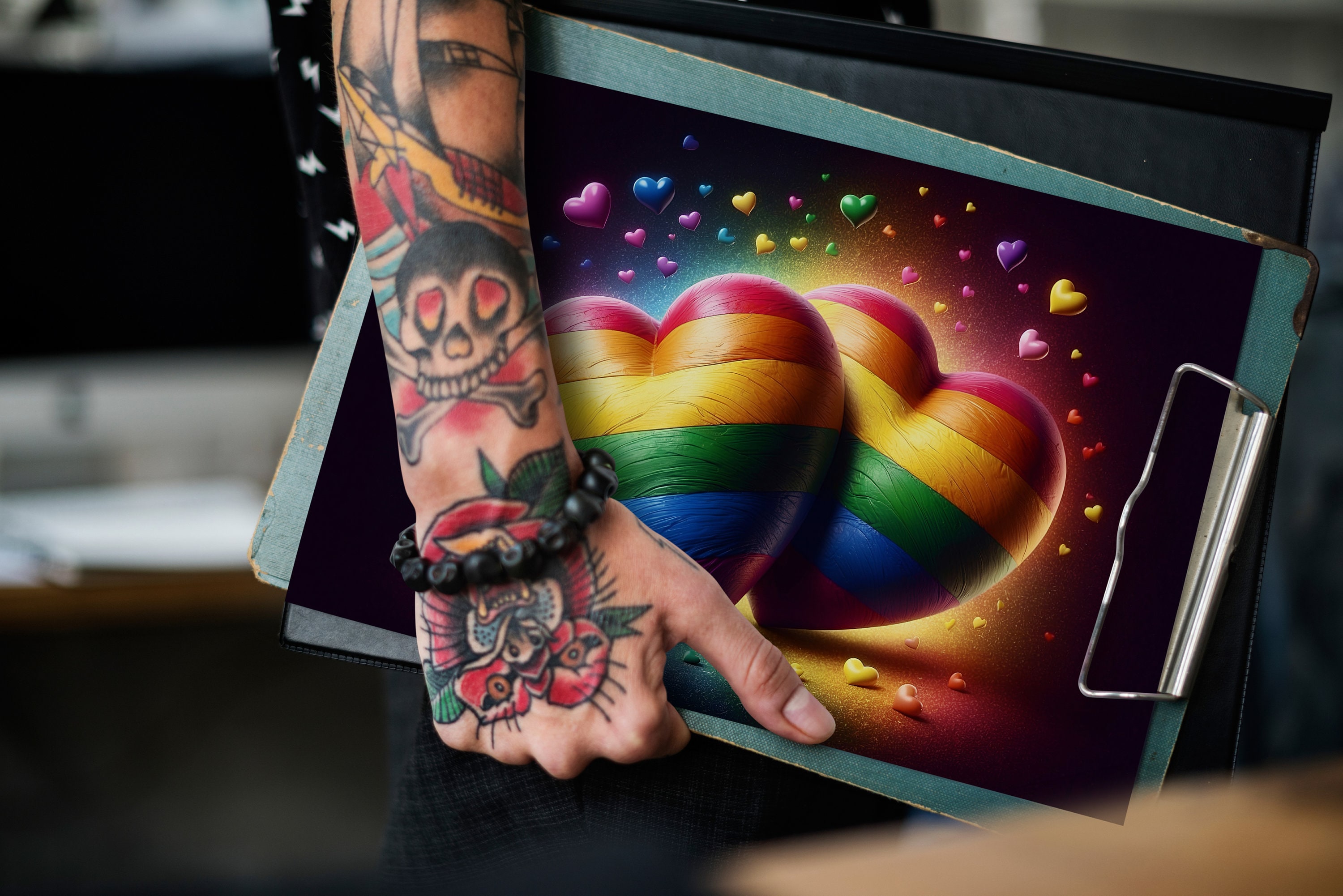 Hearts in the Colors of the LGBT Community in Glitter, Subtle LGBT Art ...
