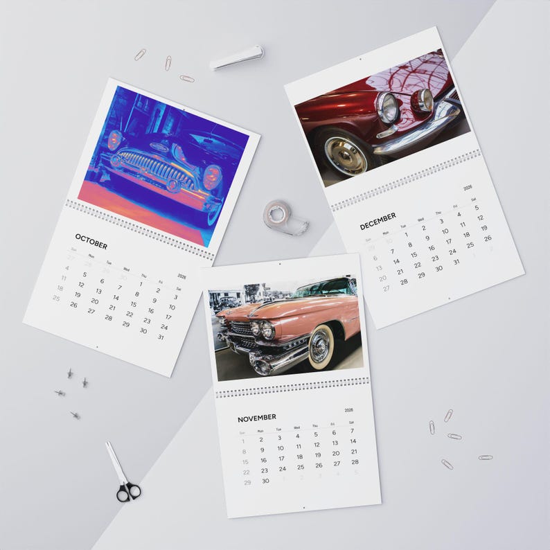 Classic Cars Wall Calendar 2026 | Vintage Automotive Photo Calendar ...
