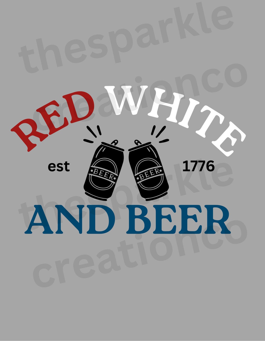 Red White and Beer Digital, Red White and Blue, Fourth of July ...