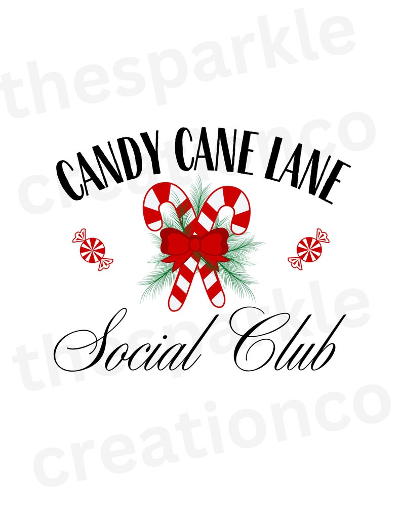 Candy Cane Lane Social Club PNG, PDF, JPG, Candy Cane Design ...