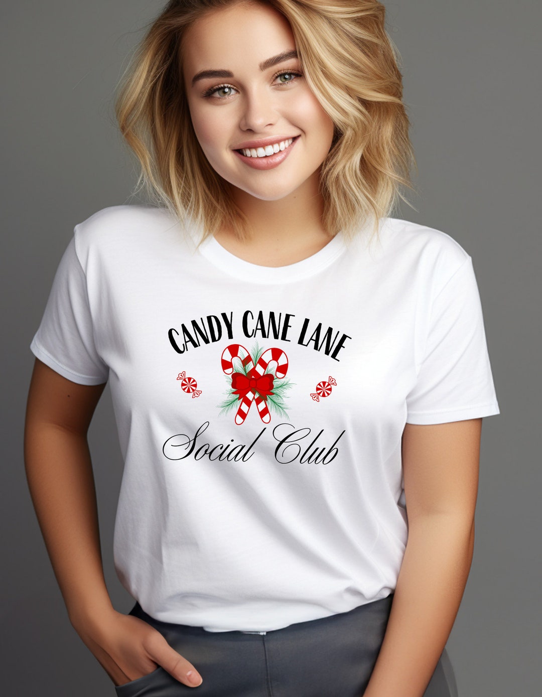 Candy Cane Lane Social Club Comfort Colors Shirt, Peppermint Stick ...