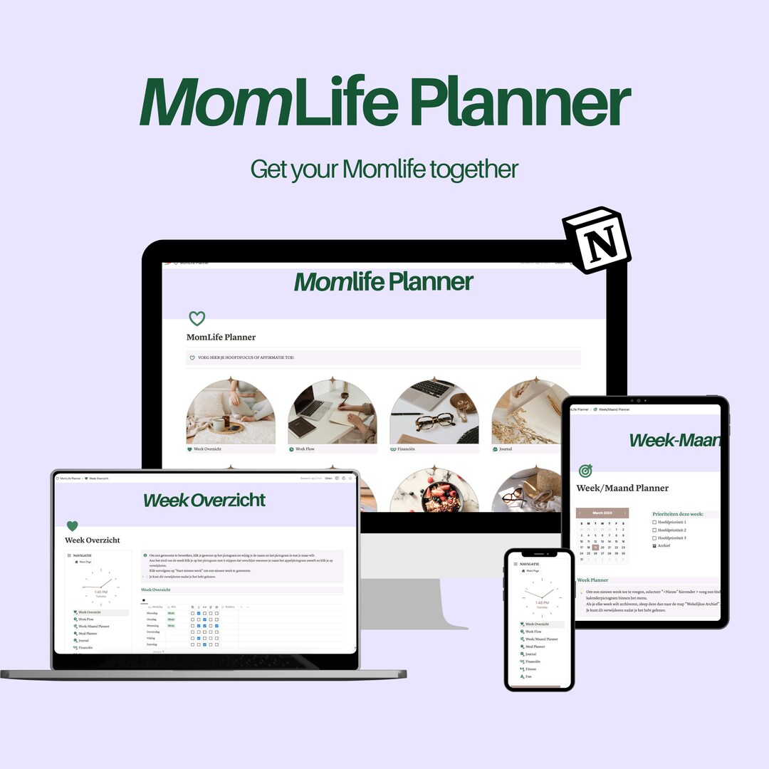 2024 Mom Life Digital Planner, MOM Digital Planner, Busy Mom, Notion ...