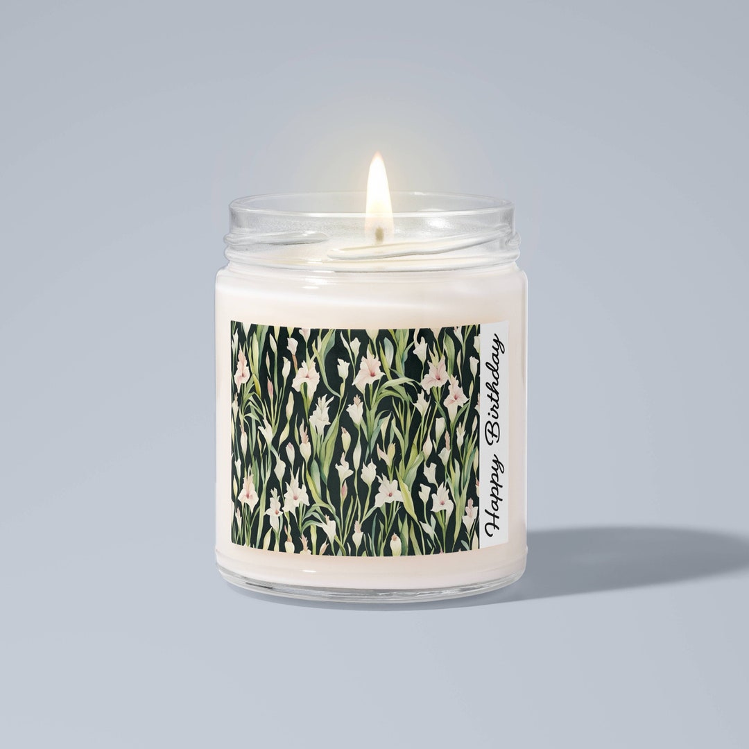 August Birth Flower Candle, Birth Month Candle, Gladiolus Candle, Birth ...