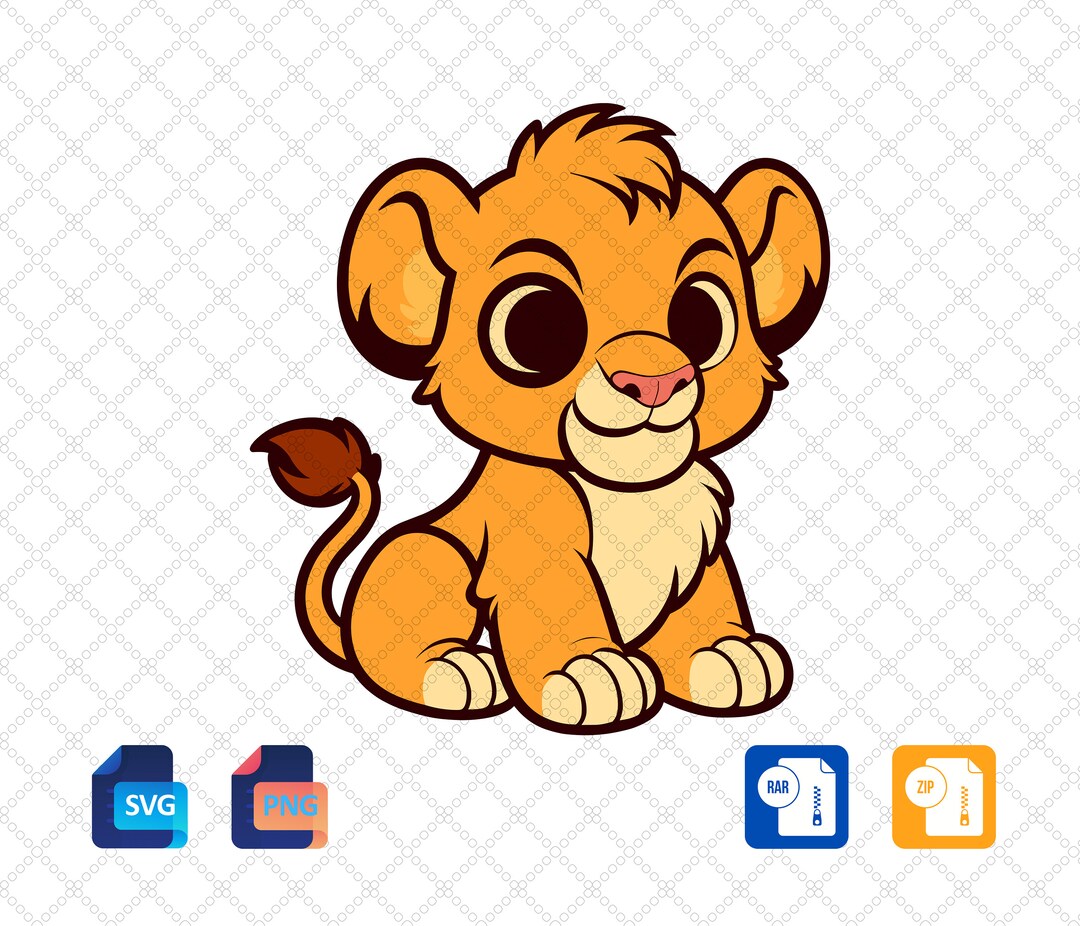 El Rey León Svg y Png, Simba Svg, Simba Clipart, Rey León Simba ...