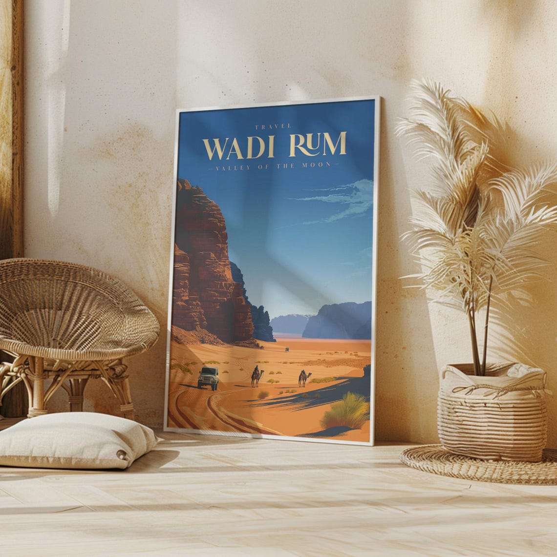 Wadi Rum Travel Poster, Jordan - Desert , Digital Product, Digital ...