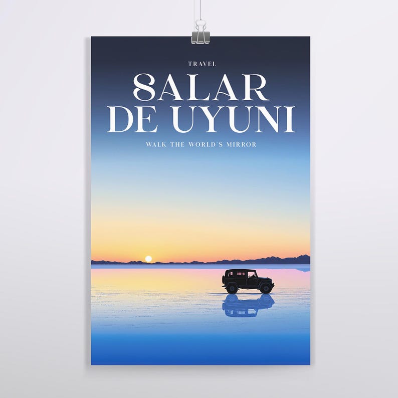 Salar De Uyuni, Bolivia Travel Poster, Minimalist Wall Art (digital ...