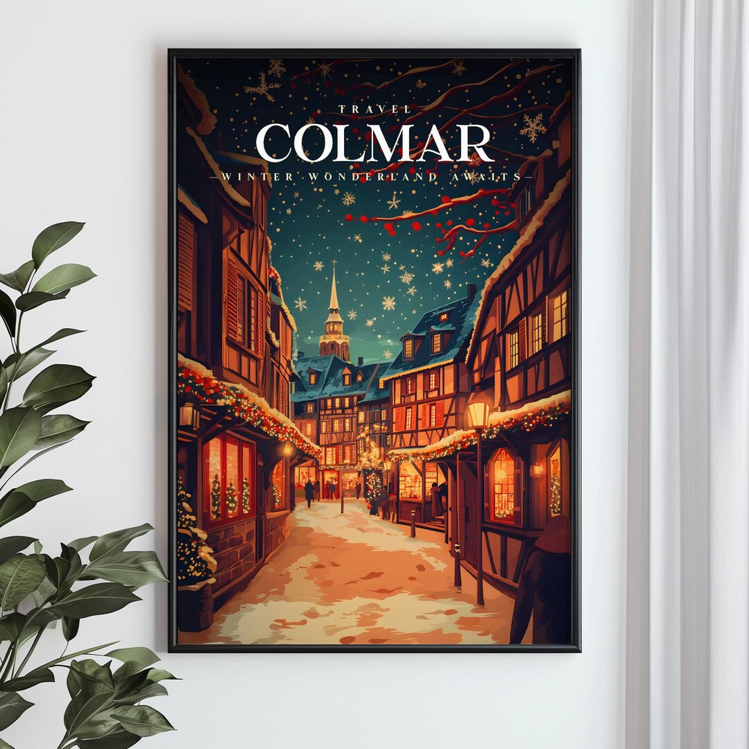 Colmar Travel Poster, France Christmas in Colmar, Digital Product ...