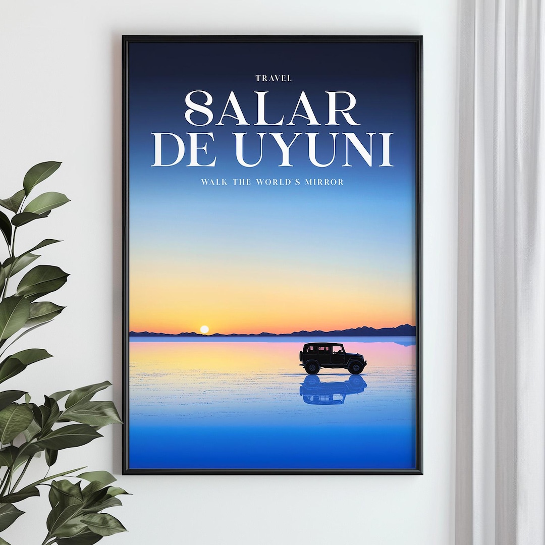 Salar De Uyuni, Bolivia Travel Poster, Minimalist Wall Art (digital ...