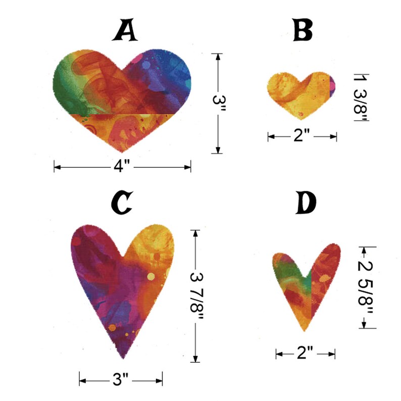 Appliqué Fabric Shapes for Quilting, Precut and Perfused Hearts 16 ...