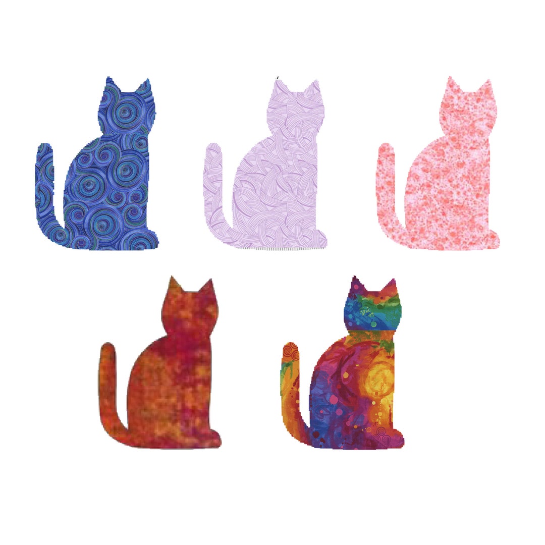Cat Appliqué , Pre-fused Precision Die-cut Fabric Shapes, DIY Sewing ...