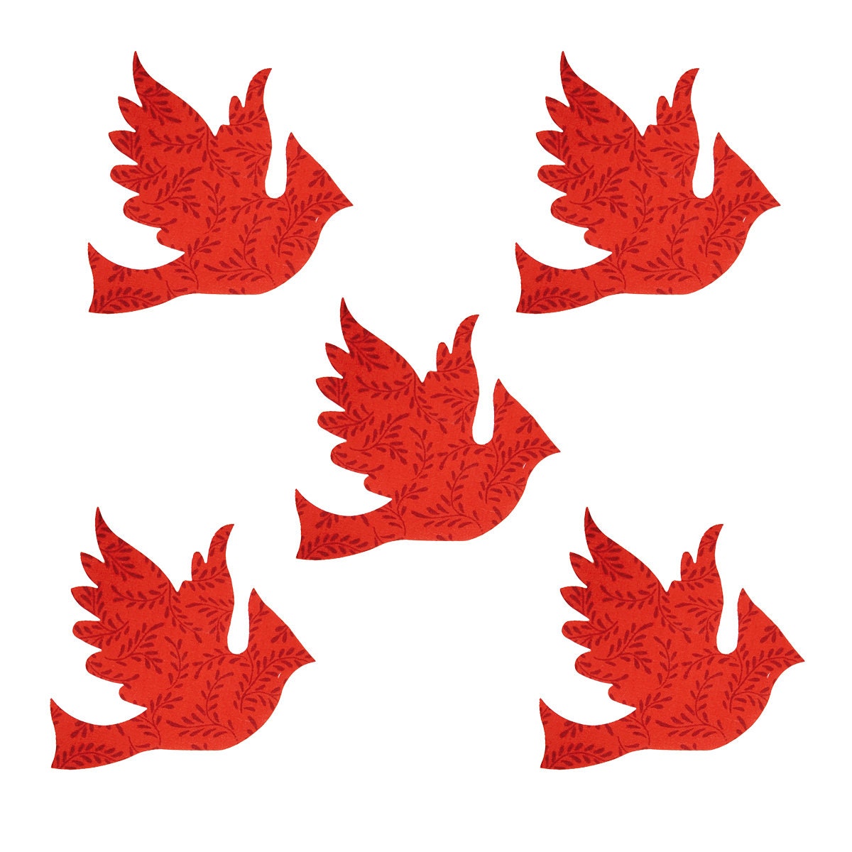 Cardinal Appliqué Kit Sold in Groups of 5, Pre-fused Precision Die-cut ...