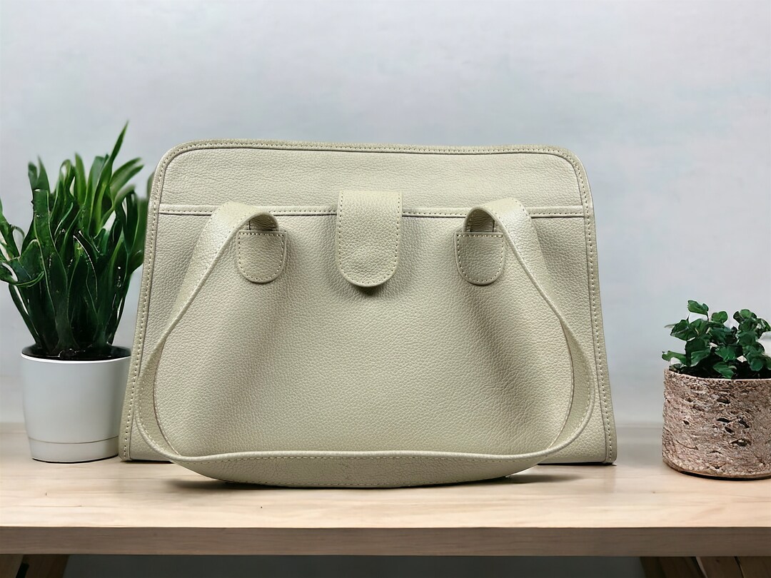 Cream Color Leather Shoulder Bag | Crossbody Leather Bag | Minimalist ...