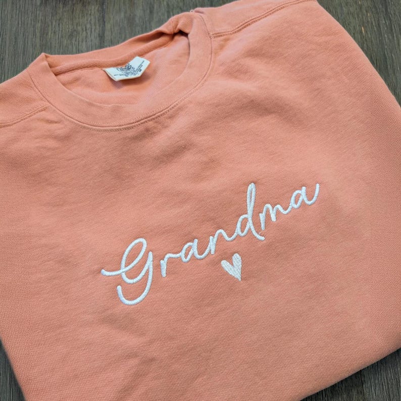 Custom Embroidered Memaw Sweatshirt, Comfort Colors Grandma Sweater ...