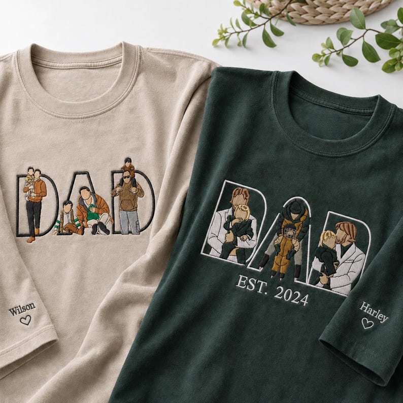 Custom Dad Shirt With Photo Inside Letters, Personalized Father's Day ...