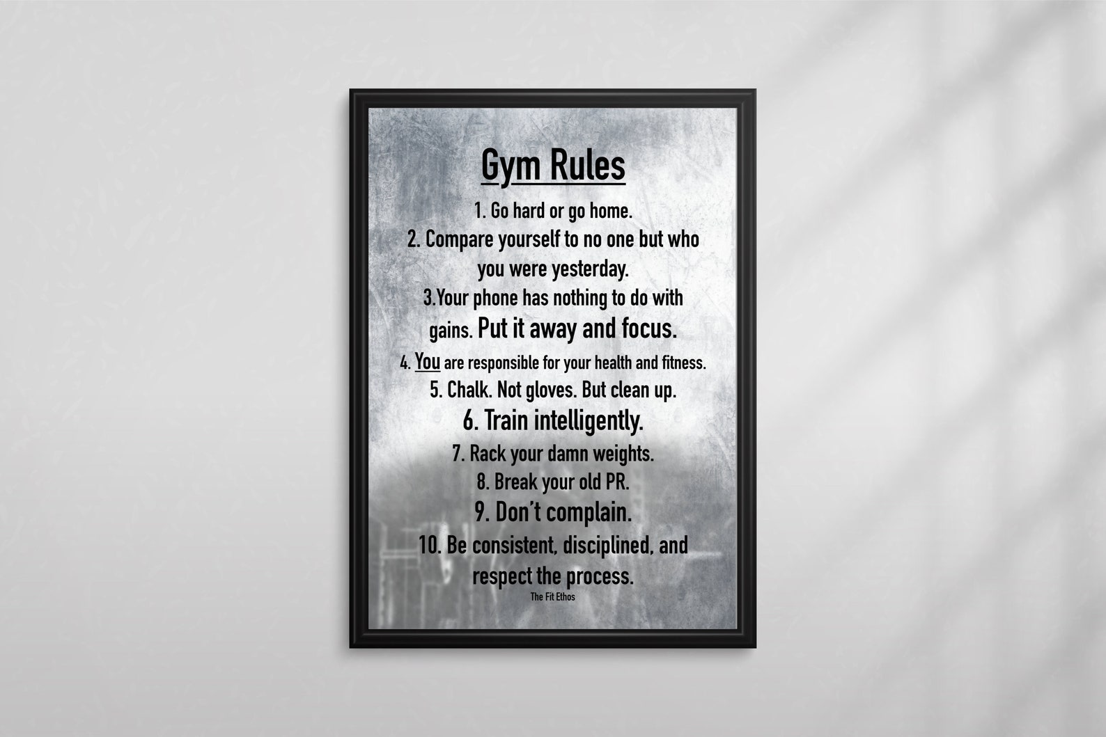 Printable Gym Rules Poster, Motivational Wall Art, Inspirational ...