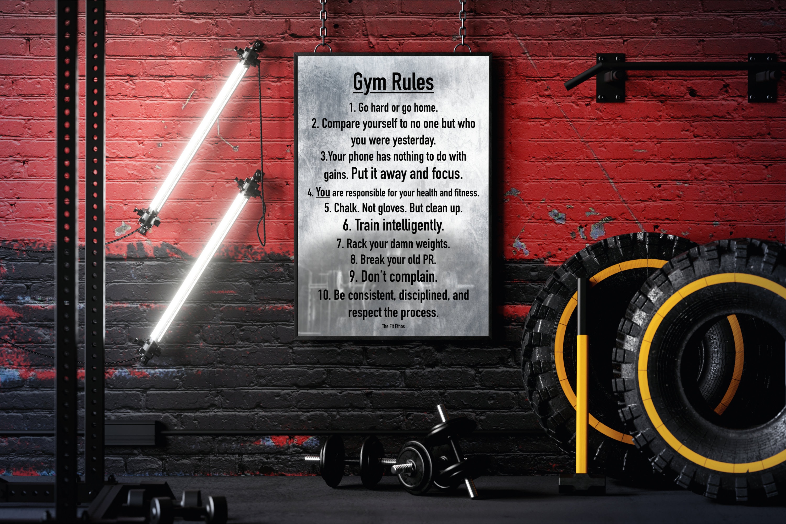 Printable Gym Rules Poster, Motivational Wall Art, Inspirational ...