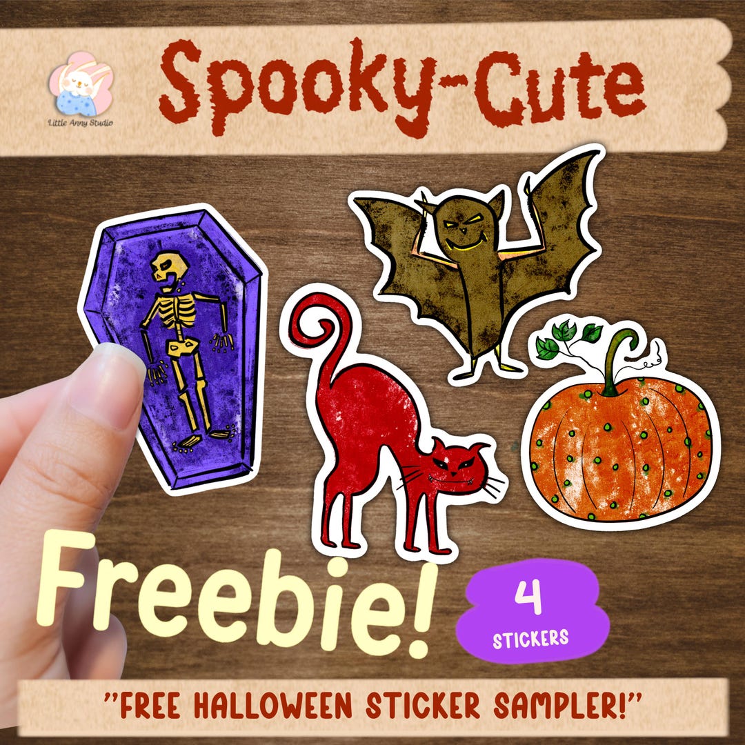 Free Halloween Stickers – Printable Pngs (4 Designs!) - Etsy
