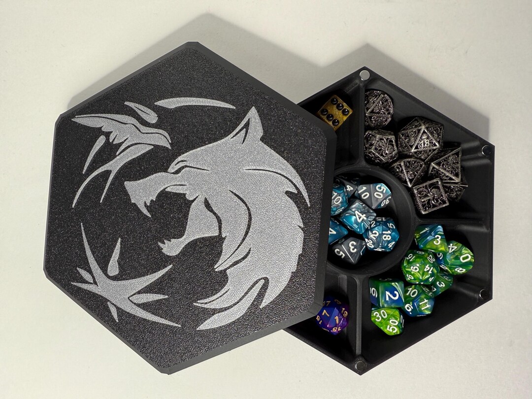 Witcher Emblem Dice Tray Dnd Dice Rolling Tray Geralt of Rivia Fantasy ...