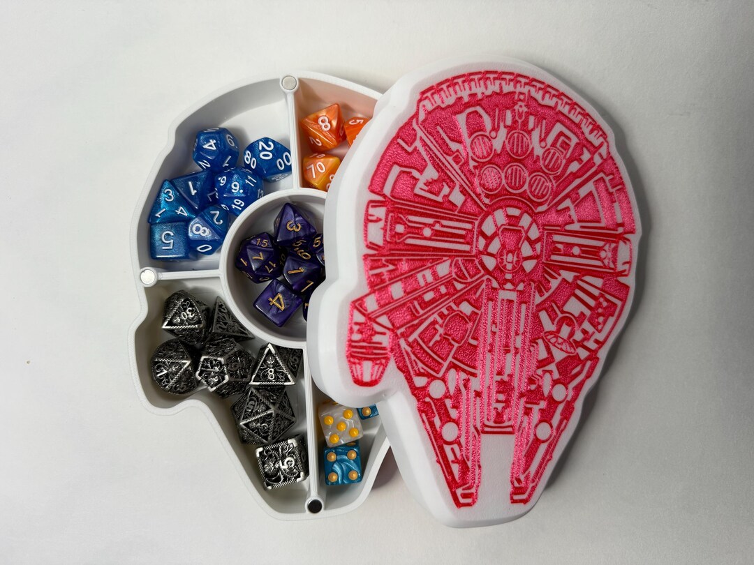 Pink and White Millennium Falcon Dice Tray Dnd Dice Rolling Tray Star ...