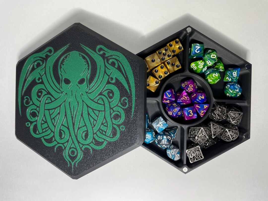 Eldritch Lovecraft Cthulhu Octopus Dice Tray and Storage Organizer Dnd ...