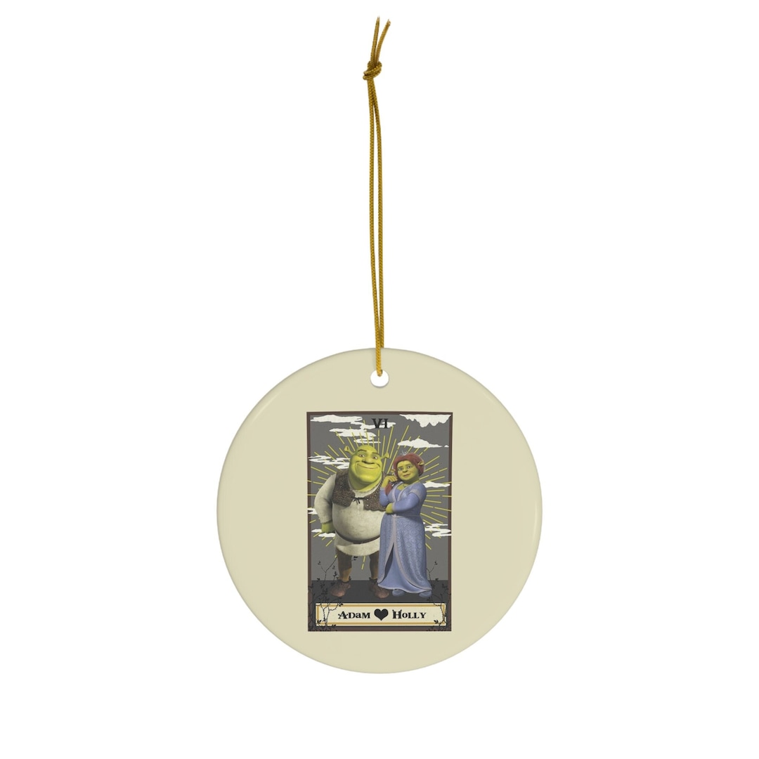 Personalized Shrek and Fiona Ornament Shrek Face Ornament, Engagement ...