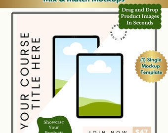 IPad Mockup Template | Digital Product Mockup | Course Mockup Template ...