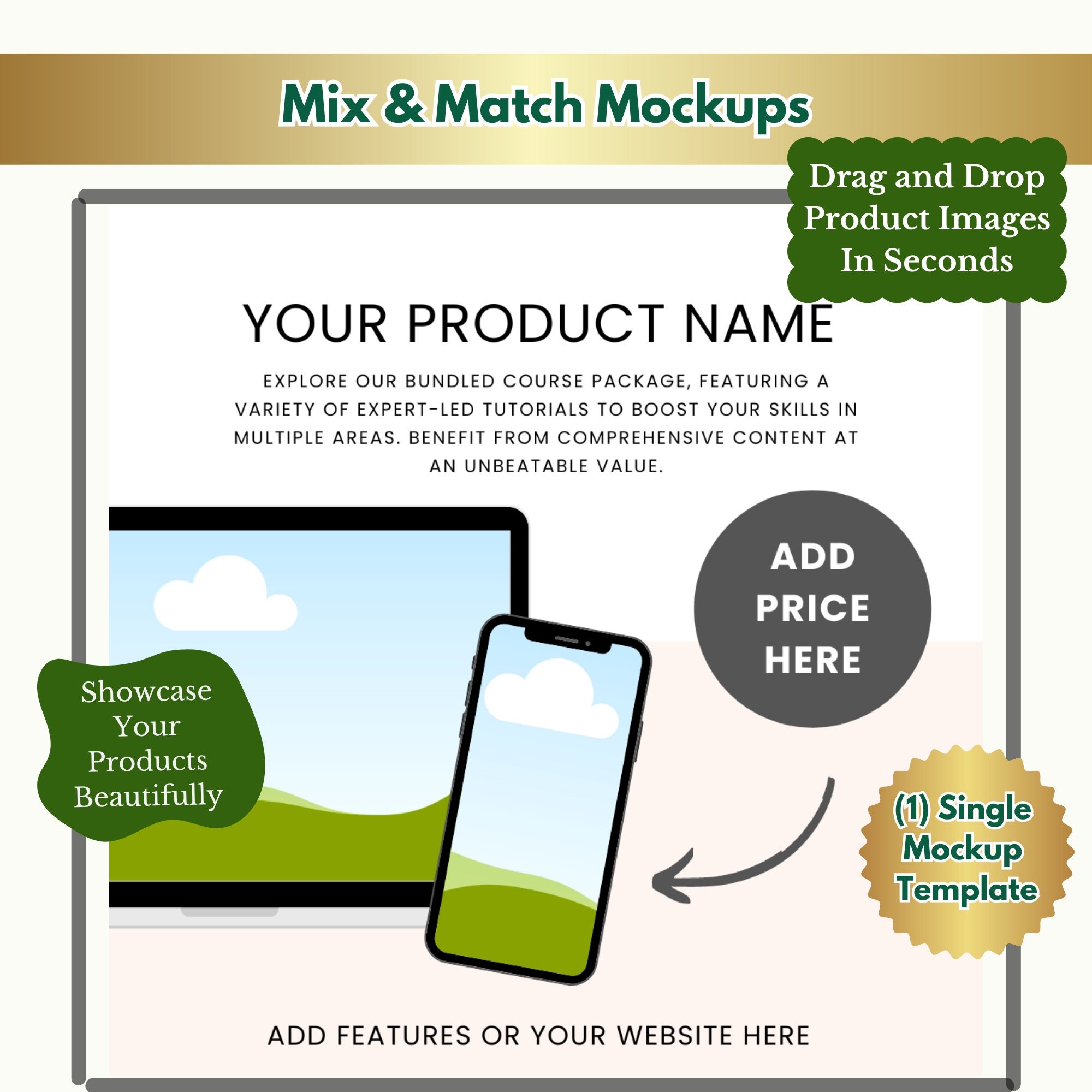 Digital Bundle Mockup Digital Product Mockup Course Mockup Template ...