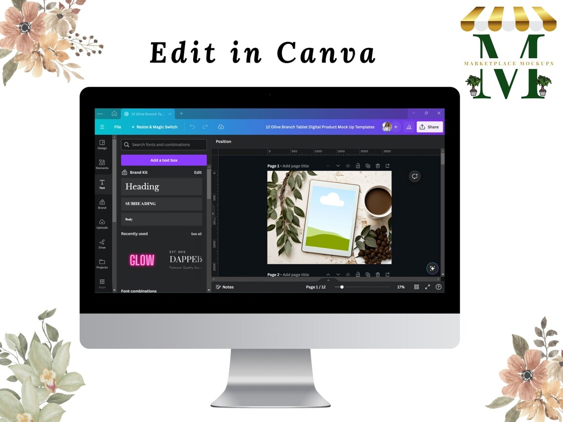 IPad Mockup Template Digital Product Mockup Course Mockup Template ...