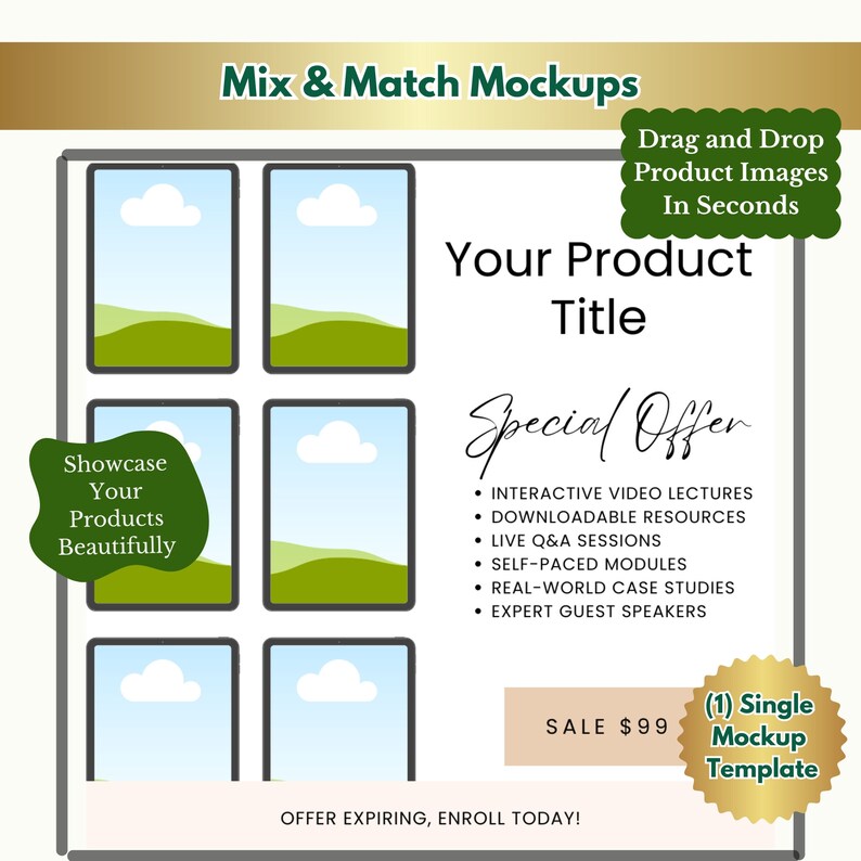 IPad Mockup Template | Digital Product Mockup | Course Mockup Template ...