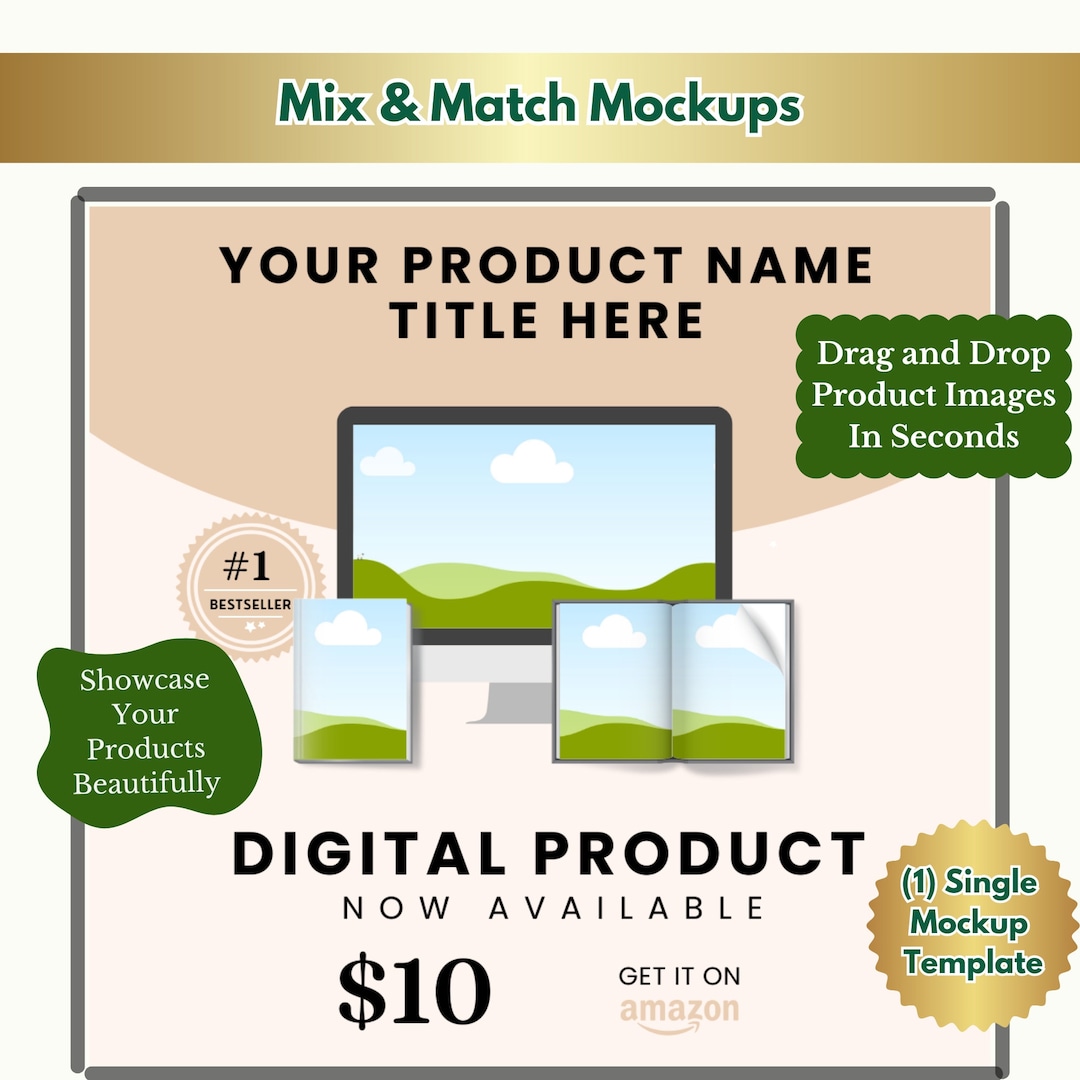 Book Mockup Template | Digital Product Mockup | Course Mockup Template ...