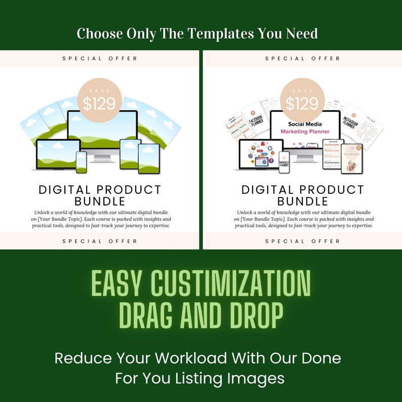 Digital Bundle Mockup | Digital Product Mockup | Course Mockup Template ...