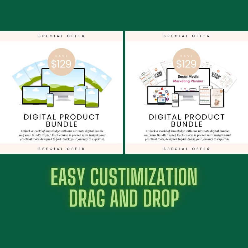 Digital Bundle Mockup Digital Product Mockup Course Mockup Template ...