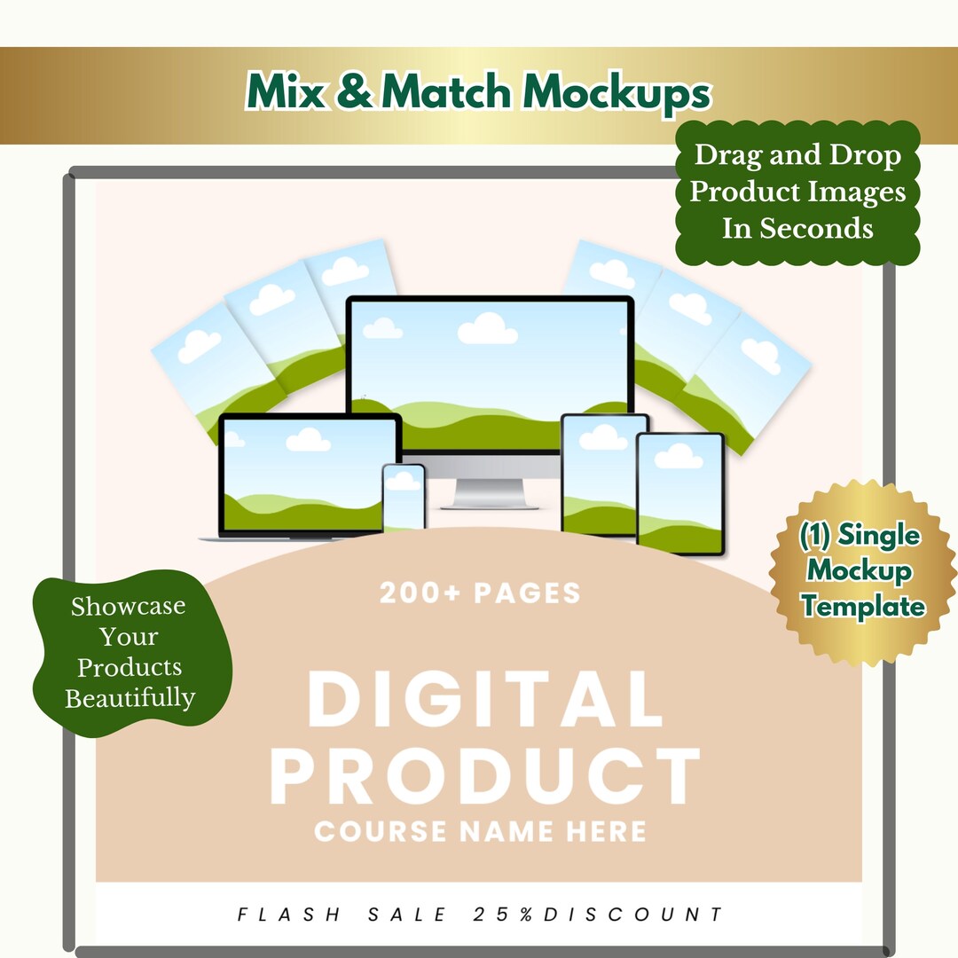 Digital Bundle Mockup | Digital Product Mockup | Course Mockup Template ...