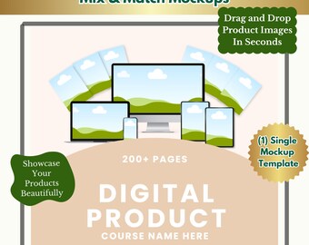 Digital Bundle Mockup | Digital Product Mockup | Course Mockup Template ...