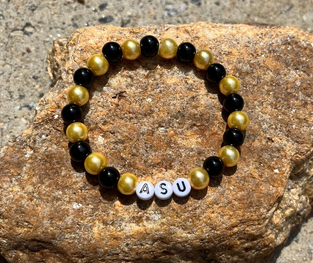 College Bracelet, UNC Bracelet, 8mm Glass Bead Bracelets Tarheels ...