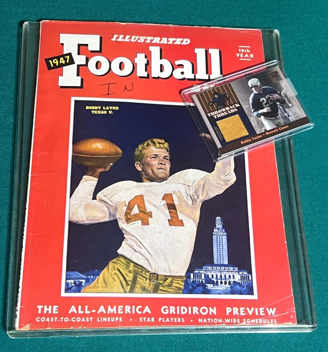 Very Rare 1947 Texas HOF Bobby Layne Football ILLUSTRATED + a ...
