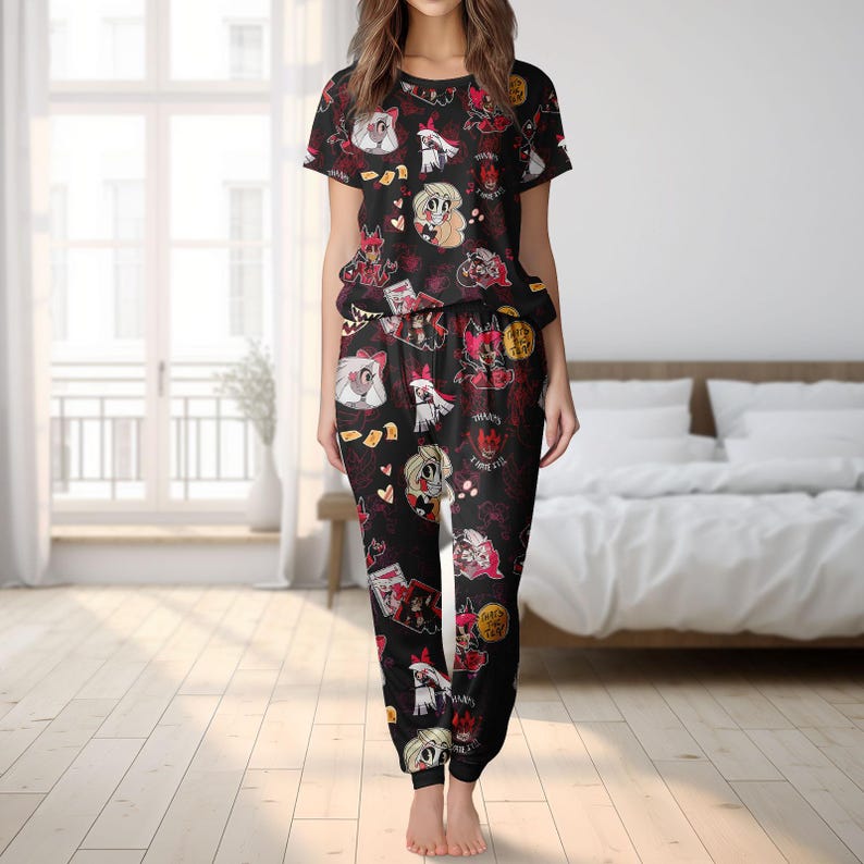 Alastor Lucifer Hazbin Hotel Pajamas, Hazbin Hotel Pajamas Set, Lucifer ...