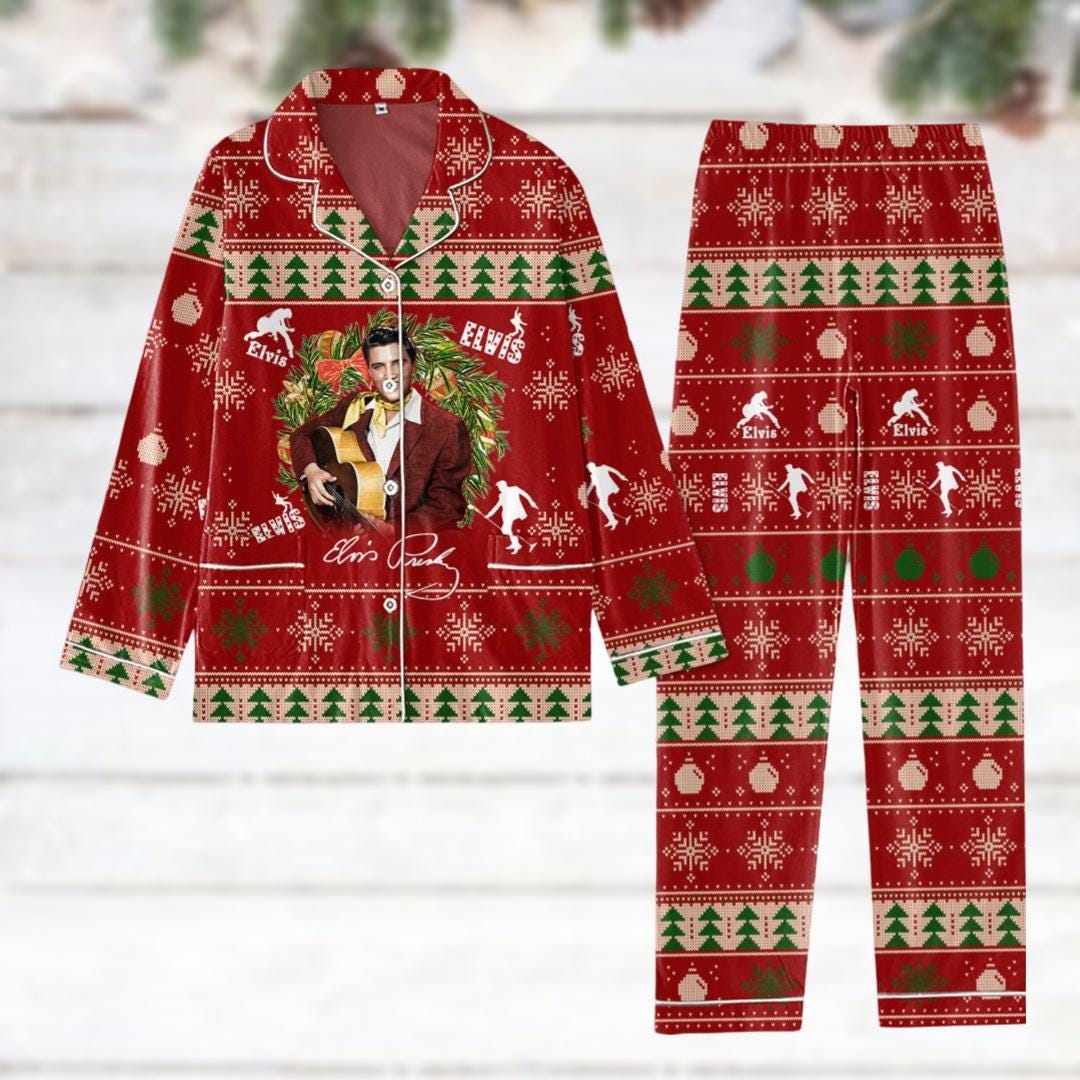Elvis Presley Christmas Pajamas, King of Rock Women Pajamas, Rock N ...