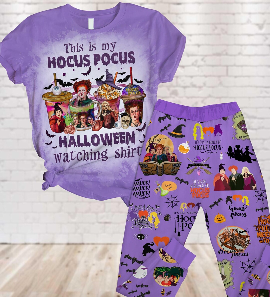 Halloween Hocus Pocus Pajamas Set, Sanderson Sisters Women Pajamas ...