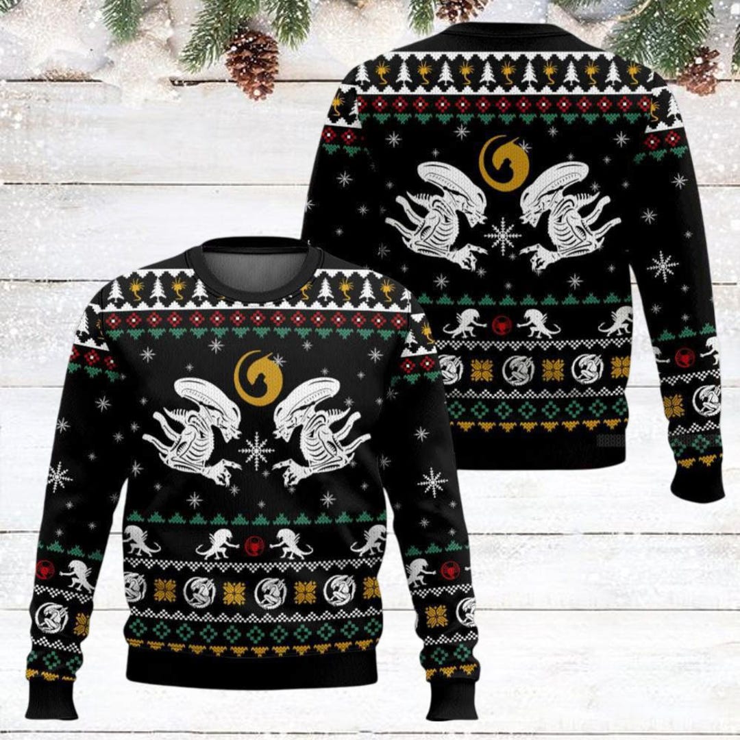 Alien Xenomorph Ugly Sweater, Alien 1979 Xmas Sweater, Horror Movie ...