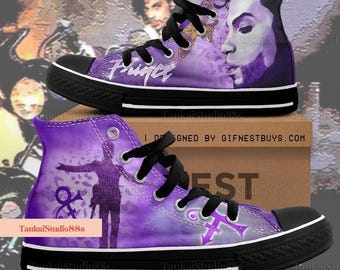 Prince Purple Shoes Purple Rain Women Shoes Prince Purple Sneakers Prince Purple Rain Fan Prince Merch Music Lover Gift