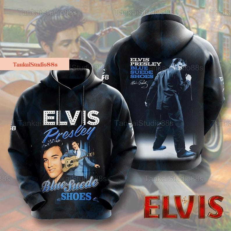 Camisa vintage de Elvis Presley, sudadera con capucha de Elvis King Of Rock, camisa de hombre de ...