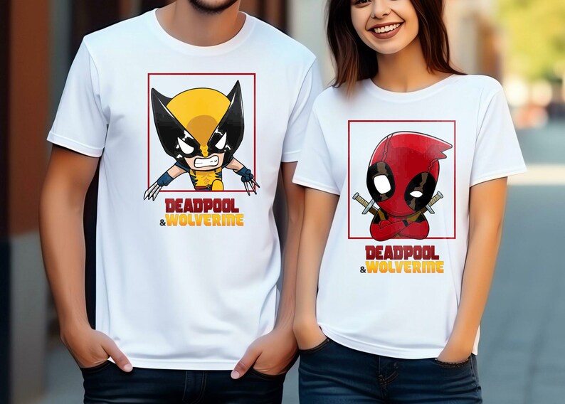 DEADPOOL WOLVERINE Six Pack Duo Couples PNG T-shirts Designs Digital ...